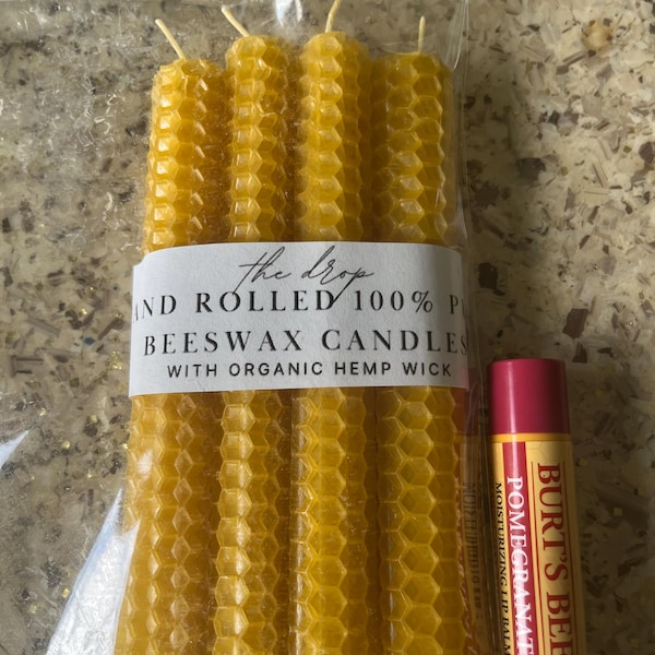 Hand Rolled 100% Beeswax Candlesticks Set of 4 - Etsy