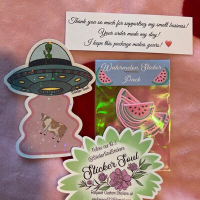 Alien Abducting Cow Vinyl Sticker Holographic Option - Etsy