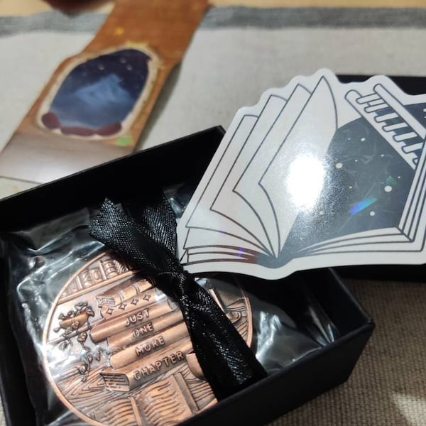 One More Chapter Go to Bed Decision Coin Bookish Gift Copper Silver ...