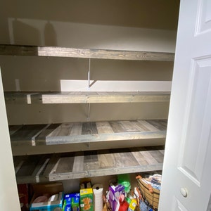 Custom Rustic Gray Wood Shelf Metal Wire Rack Cover Pantry - Etsy