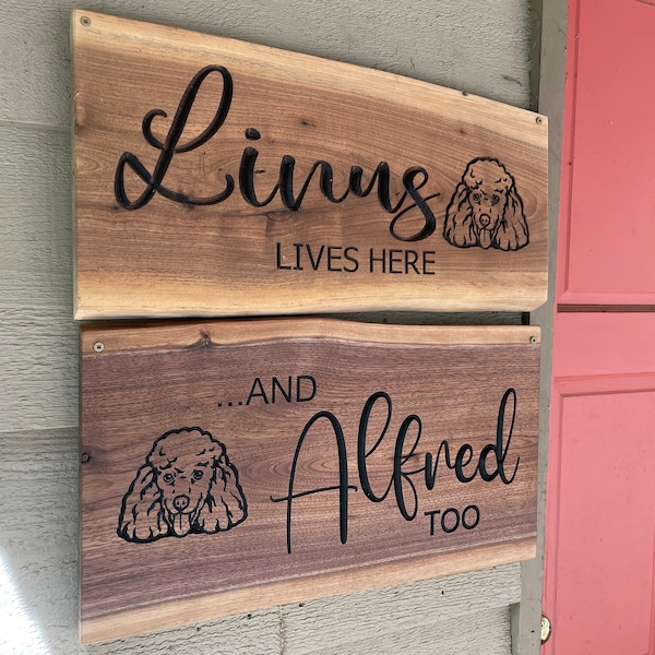 Personalized Walnut Name Sign, Live Edge Rustic Sign, Wood Housewarming ...