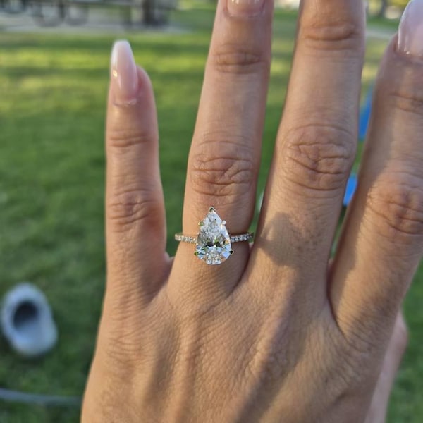 1.00 CT Oval Lab Grown Engagement Ring, Oval Cut Diamond Ring, Lab ...