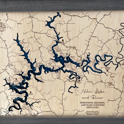 3D Custom Lake Map, Lake House Décor, Wood Depth Map, Personalized ...