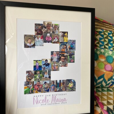 Personalised Baby First Year, Number ONE, One Year Old, Milestone 12 ...