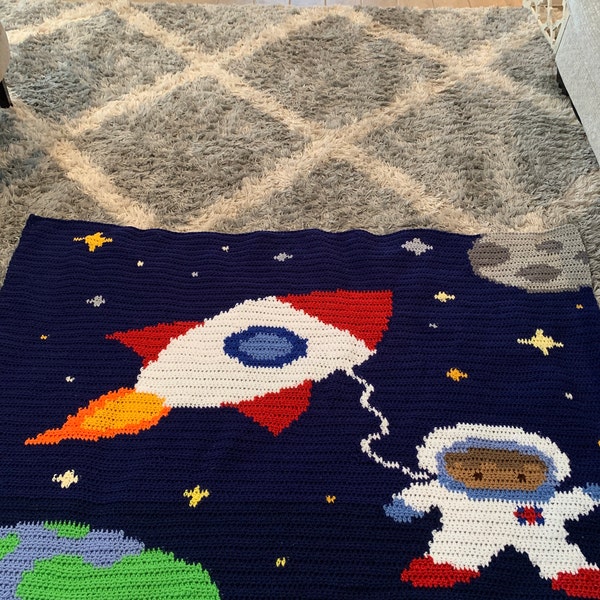 Space Crochet Blanket Pattern – Astronaut, Rocket C2C Graph (PDF ...