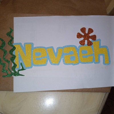 PERSONALIZED Spongebob Ocean Inspired Name Glitter Die Cut/party ...