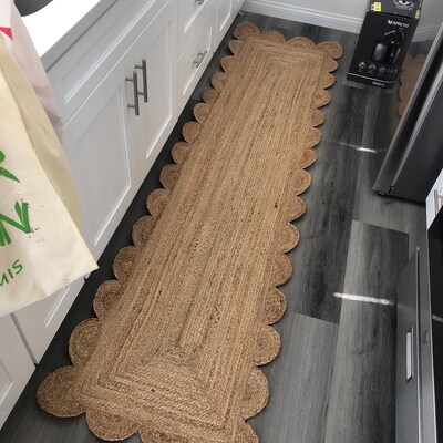 Scalloped Runner Rug Jute Scallop Rug Jute Runner Rug - Etsy
