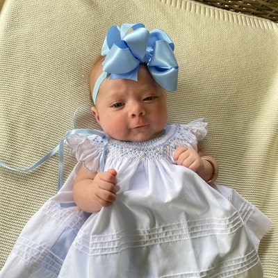 Dr Seuss Week Bow...read Across America Bow...aqua and White Bow ...