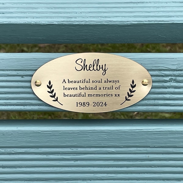 Personalised Bench Plaques, All Weather Memorial Plaque, Anniversary ...