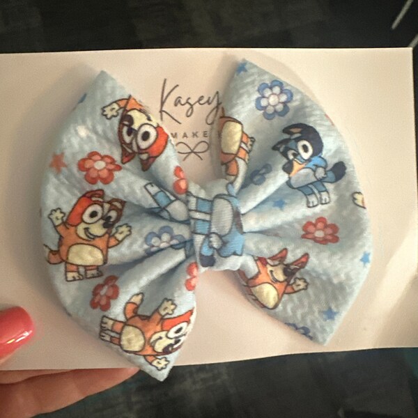 BLUEY Inspired Hair Bows | BLUEY and BINGO Inspired Girls Bows ...