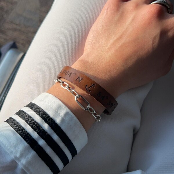 Personalized Leather Bracelet Engraved Leather your Hashtag Bracelet ...