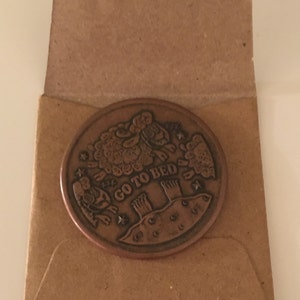 One More Chapter / Go to Bed Copper Decision Maker Coin - Etsy