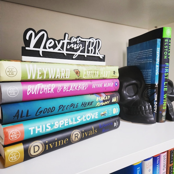 Next on My TBR to Be Read Black and White Bookshelf Book Sign Display ...