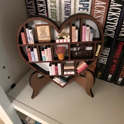 Mini Bookshelf, 3-D Wood Mini Bookshelf, Just One More Chapter, Book ...