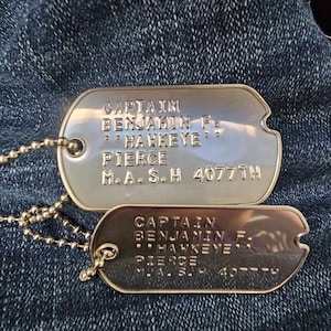 John Rambo Stainless Steel Military Dog Tag Set Movie Prop Halloween ...