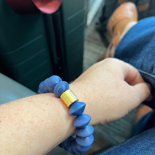 Elizabeth Stack - Blue and White Porcelain Floral Beads, 14k Gold ...