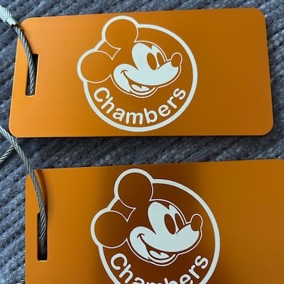 Personalized Mickey Luggage or Stroller Tag Laser Engraved Anodized ...