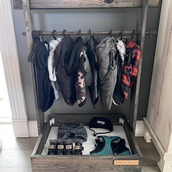 Personalized Dog Wardrobe, Wardrobe for Dog Clothes, Dog Clothing Rack ...