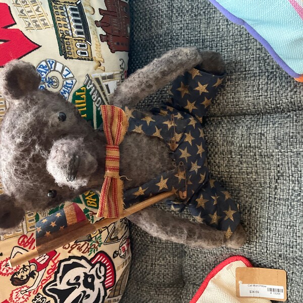 Rag Stuffed Doll With Her Dog/drawn Face - Etsy