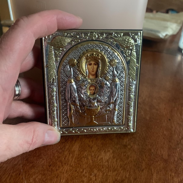 Virgin Mary of Jerusalem Silver Christian Orthodox Icon / Greek / Handmade - Etsy