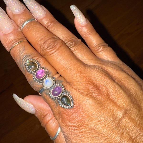 Hand Crafted Boho Spinner Ring - Hammered Silver Spinner Ring - Wide ...