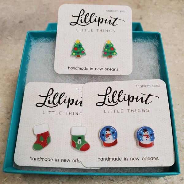 Christmas Tree Stud Earrings: Titanium Posts, Hypoallergenic - Etsy