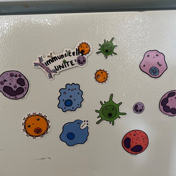 Cute Cells and Organelles Sticker Set - Etsy