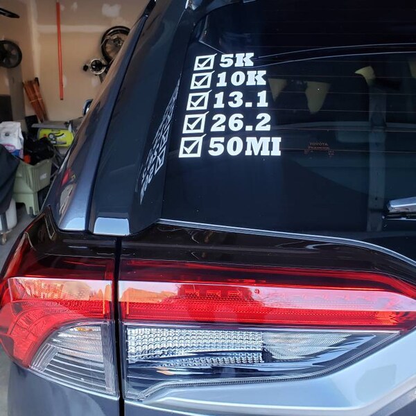 Runner Resume 5k 10k 15k 13.1 26.2 Marathon List Checkmark Decal ...