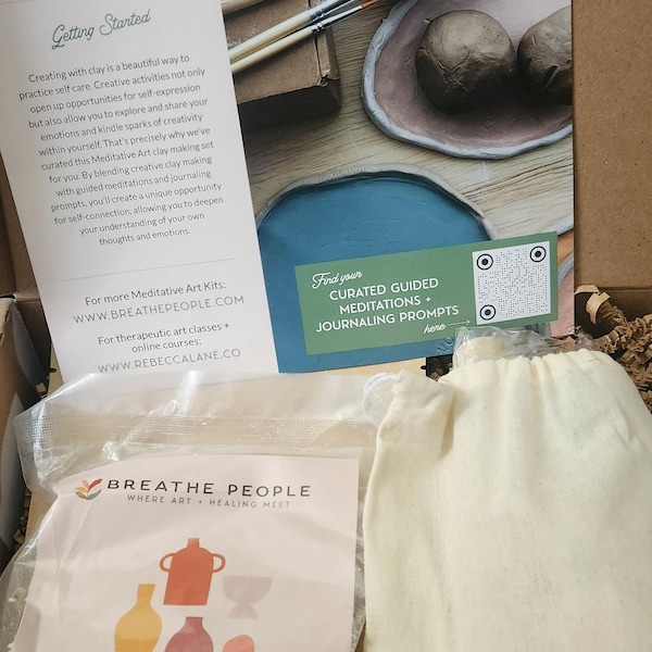 Deluxe Meditative Art Air Dry Clay Kit + Meditations and Journaling ...