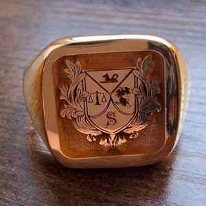 Escudo de la familia Escudo de armas Anillo personalizado para anillos ...