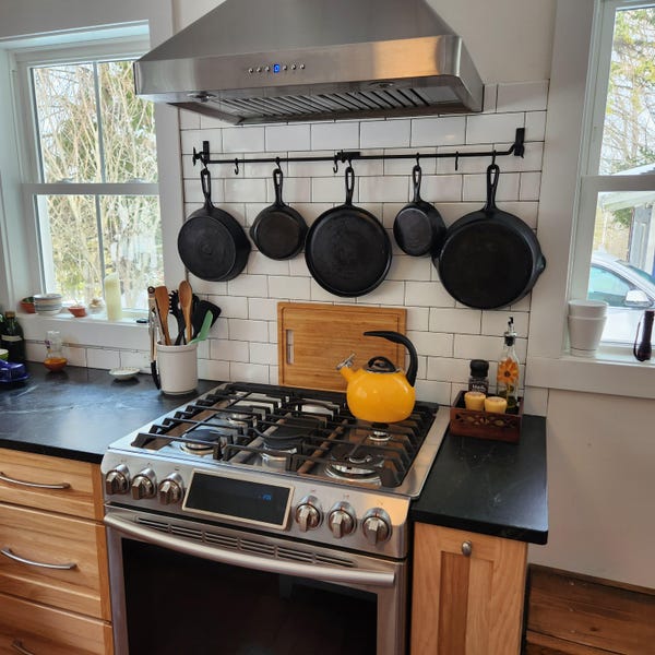 Wrought Iron Pot, Pan Rail, Pan Organizer, Kitchen Storage, Utensil ...