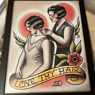 Old School Flapper Tattoo Flash - Etsy