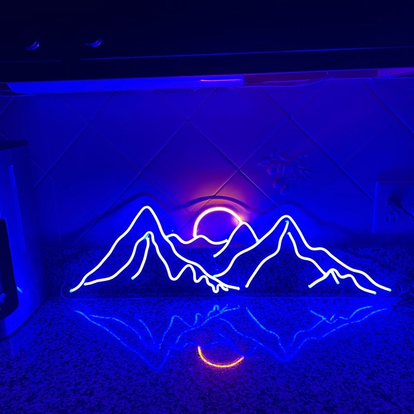 Mountain Neon Sign,mountain Led Sign,mountain Wall Art Neon,led Neon ...