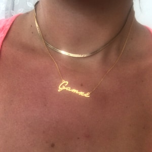 Vertical Name Necklace Vertical Initial Necklace Custom | Etsy