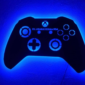 XXL Sized Led XBOX Game Controller Back Lit Sign, Game Room Decor, Wall ...