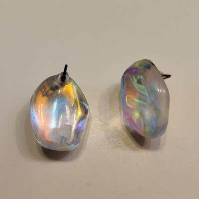 Candy Opal Iridescent Statement Earrings, Opalite Inspired Earrings ...