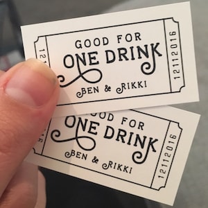 Wedding Drink Tickets - Redeem for a Drink Coupon - Party Bar Tickets ...