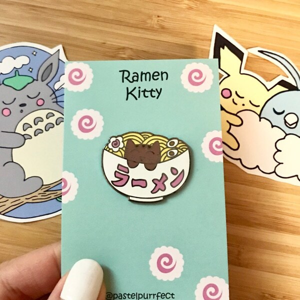 Ramen Kitty - Hard Enamel Pin - Etsy