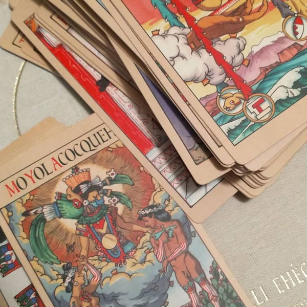 Tarot Yohualli Ehecatl Deck and Book - Regular Shipping. Mexica Aztec ...