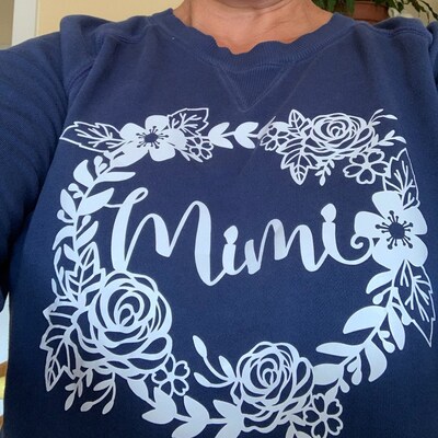 Mimi Papercut Template Svg File, Grandma Flowers Cutting File, Nana ...