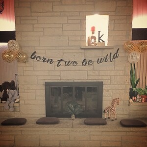 Born Two Be Wild, 2nd Birthday Banner, Two Years Old Banner, Two Year ...