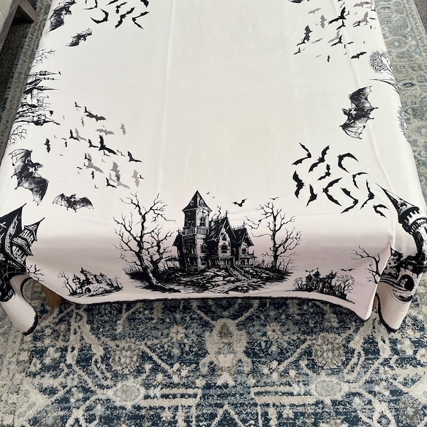 Halloween Tablecloth for Fall Decor Spooky Tablecloth With Spiders and ...