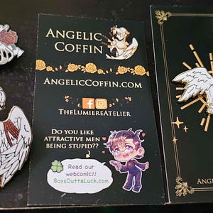 Wizened Seraph Biblically Accurate Angel Pin, Dark Gothic Enamel Pin ...