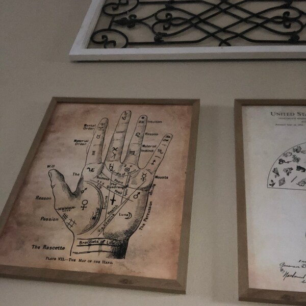 Palmistry Art, Palmistry Hand, Palmistry Wall Art, Vintage Palmistry ...