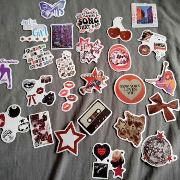 50pcs Downtown Girly Aesthetic Sticker Pack, Y2K Stickers, Retro ...