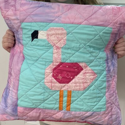 Standing Flamingo Bird Animal Summer Tropical Fun Quilt Block PDF ...