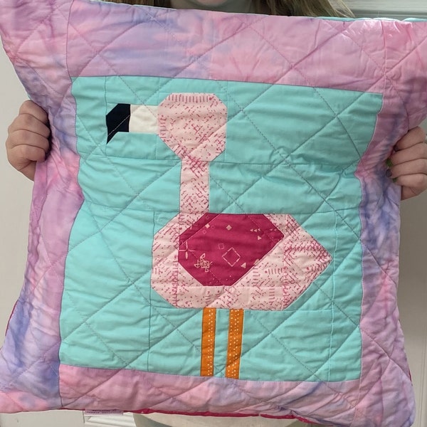 Standing Flamingo Bird Animal Summer Tropical Fun Quilt Block PDF ...