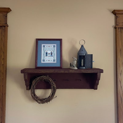 Primitive Shelf Wall Rack Rustic Shelf Shabby Chic Cottage Country ...