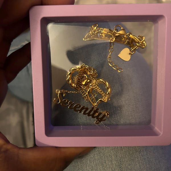 18K Gold Filled Name Necklace, Thick Box Chain, Custom Name Necklace ...