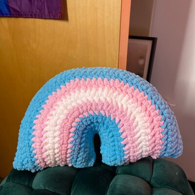 Crochet Rainbow Pillow Whimsy Cushion Stuffy Stuffie Toy - Etsy